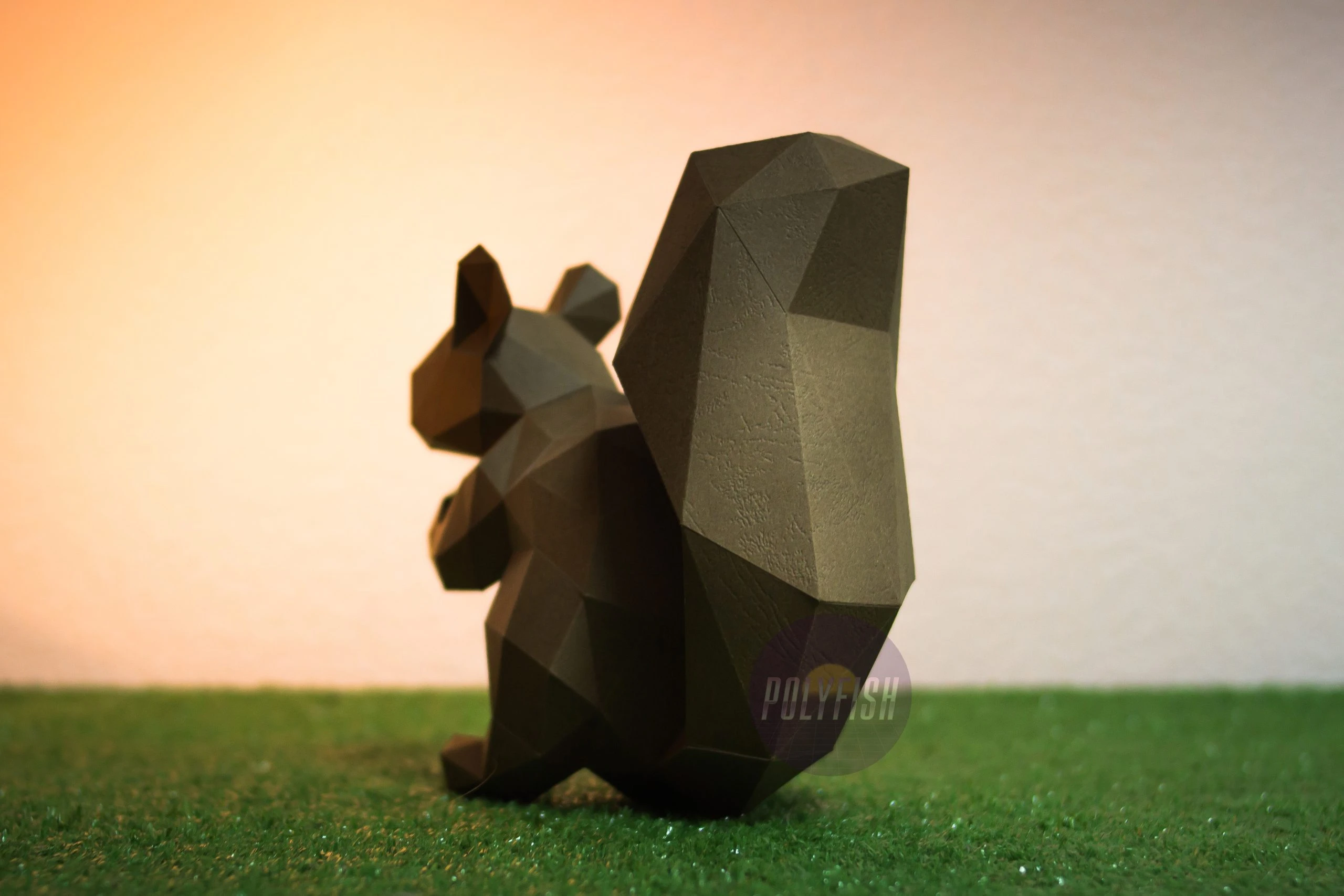 Squirrel Eating Nuts PDF Template, Low Poly, Paper Sculpture, DIY ...
