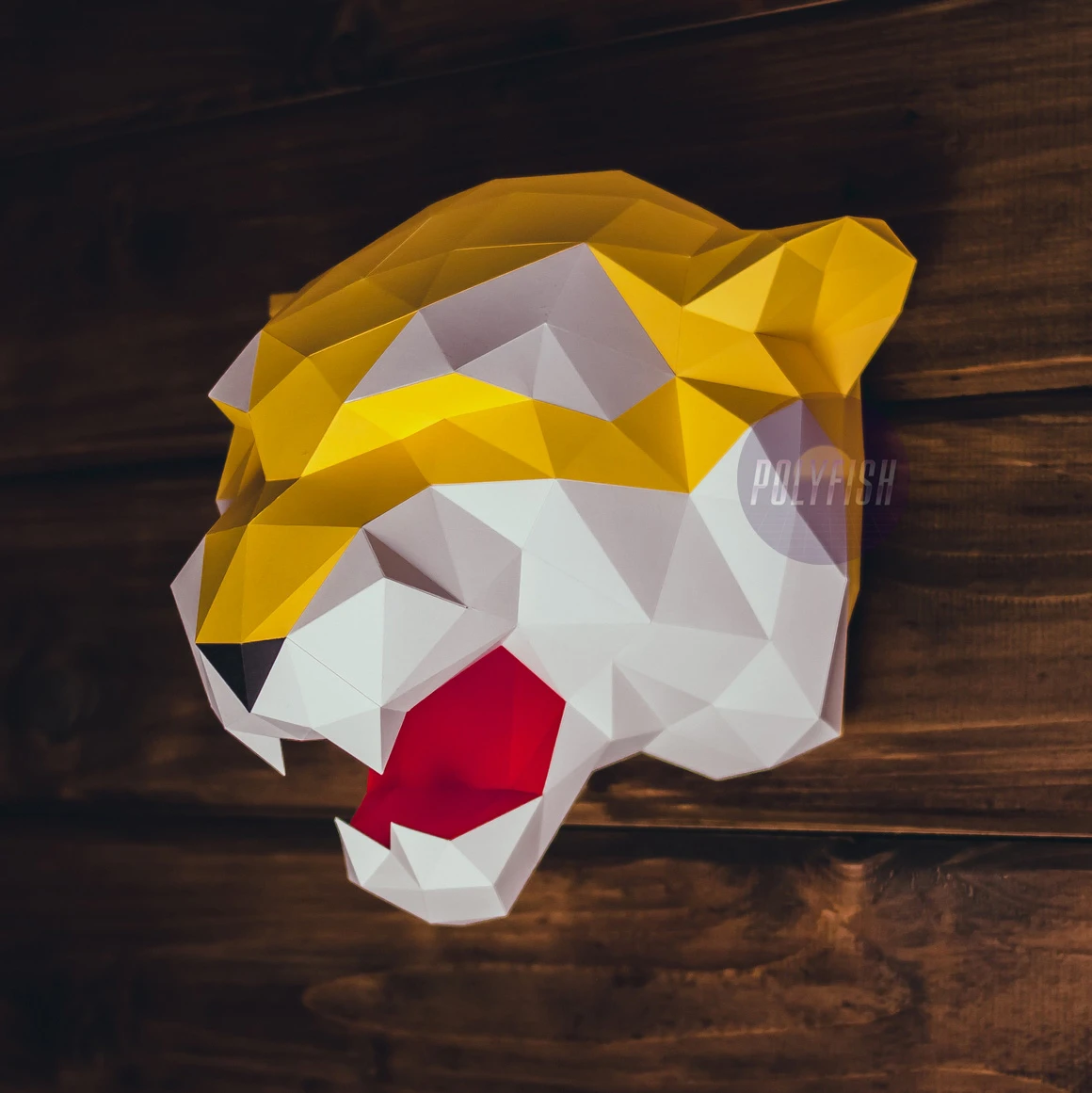 Growling Tiger Trophy PDF Template, Low Poly, Paper Sculpture, DIY ...