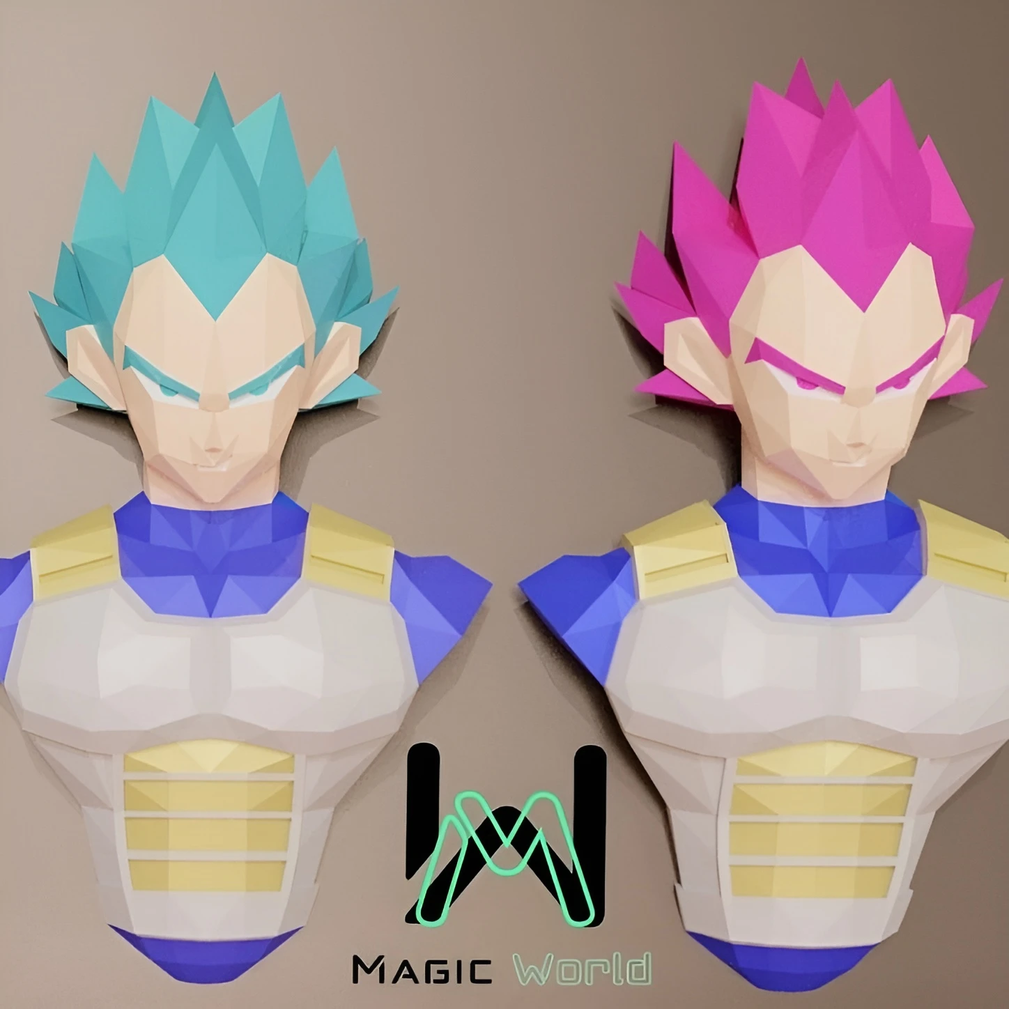 Vegeta, Dragon Ball Low Poly, Papercraft, PDF template, Paper model ...