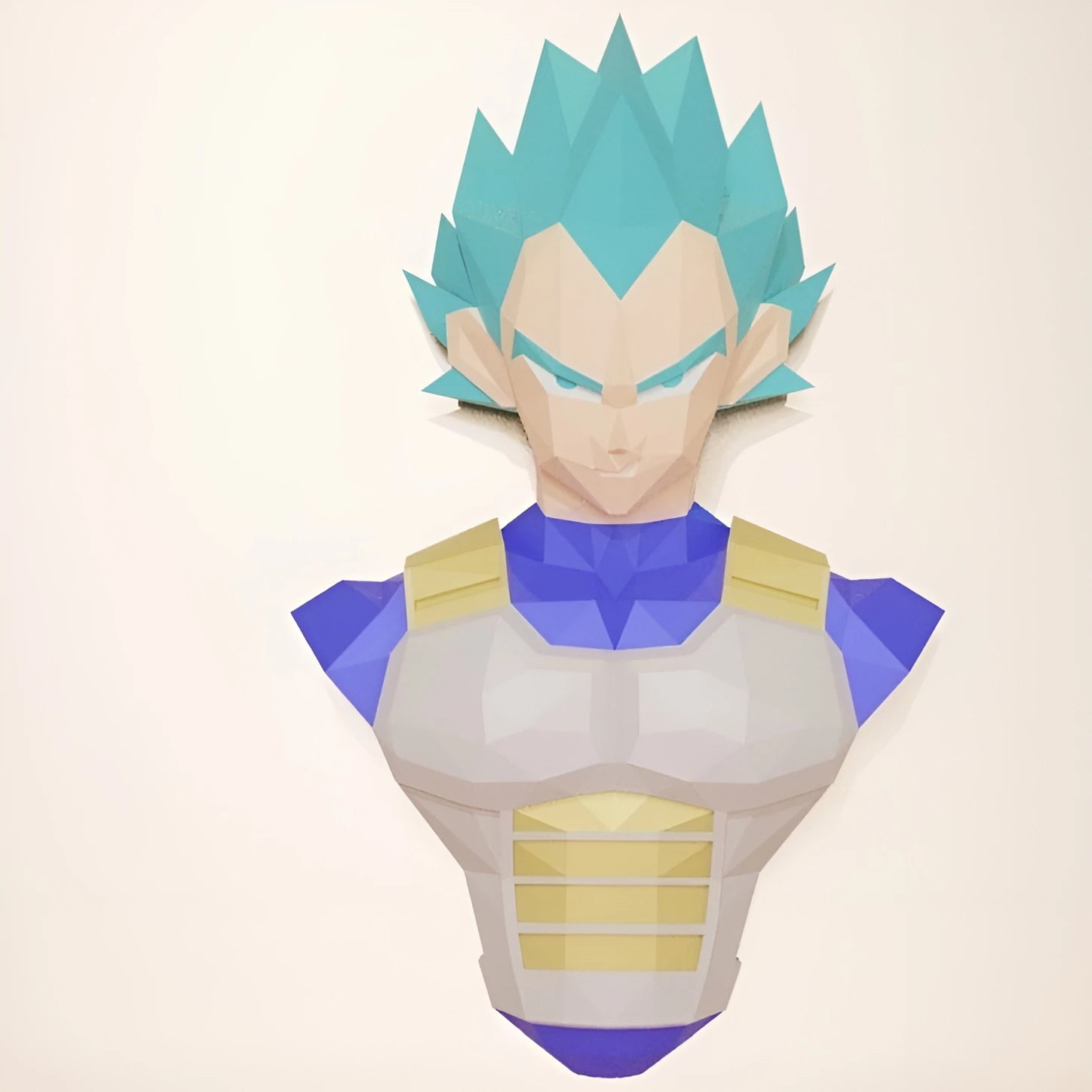 Vegeta, Dragon Ball Low Poly, Papercraft, PDF template, Paper model ...