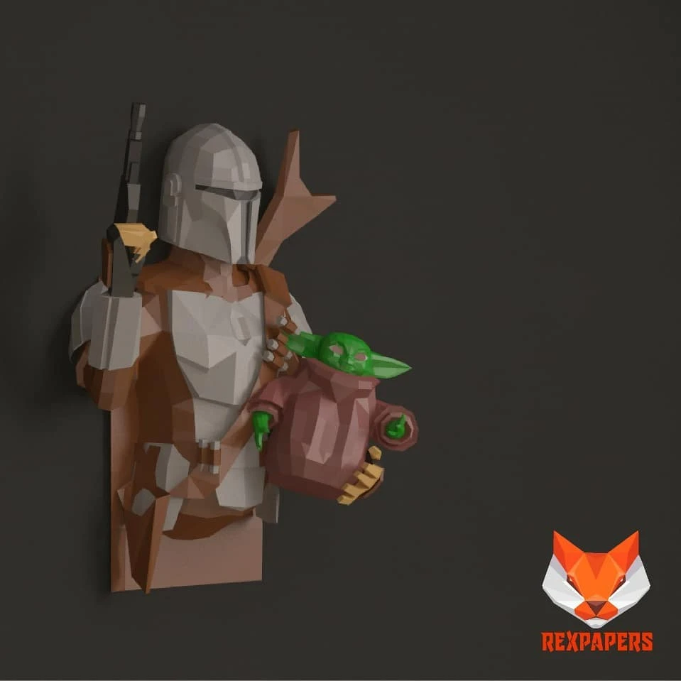 The Mandalorian, Star Wars Papercraft, PDF Template, DIY 3d Model ...