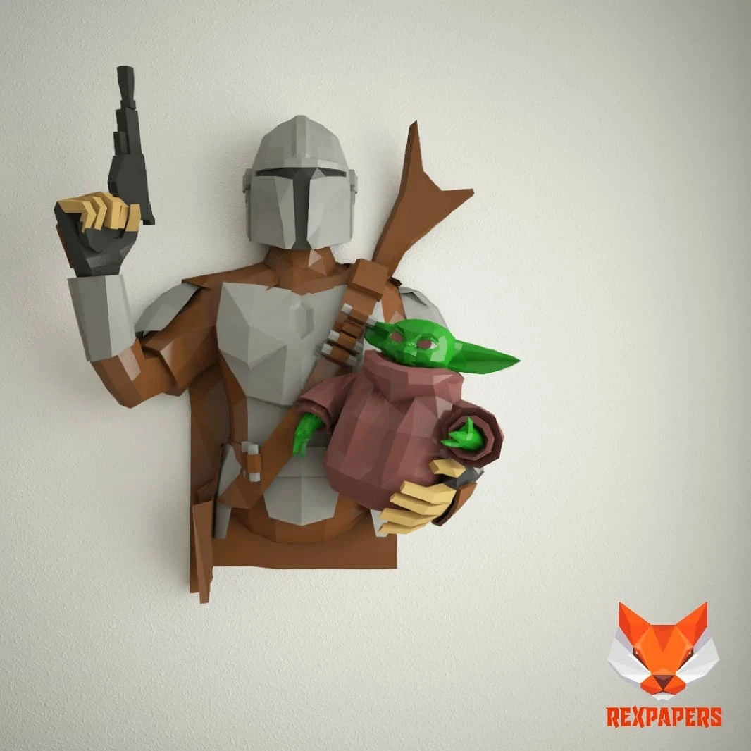 The Mandalorian, Star Wars Papercraft, PDF Template, DIY 3d Model ...