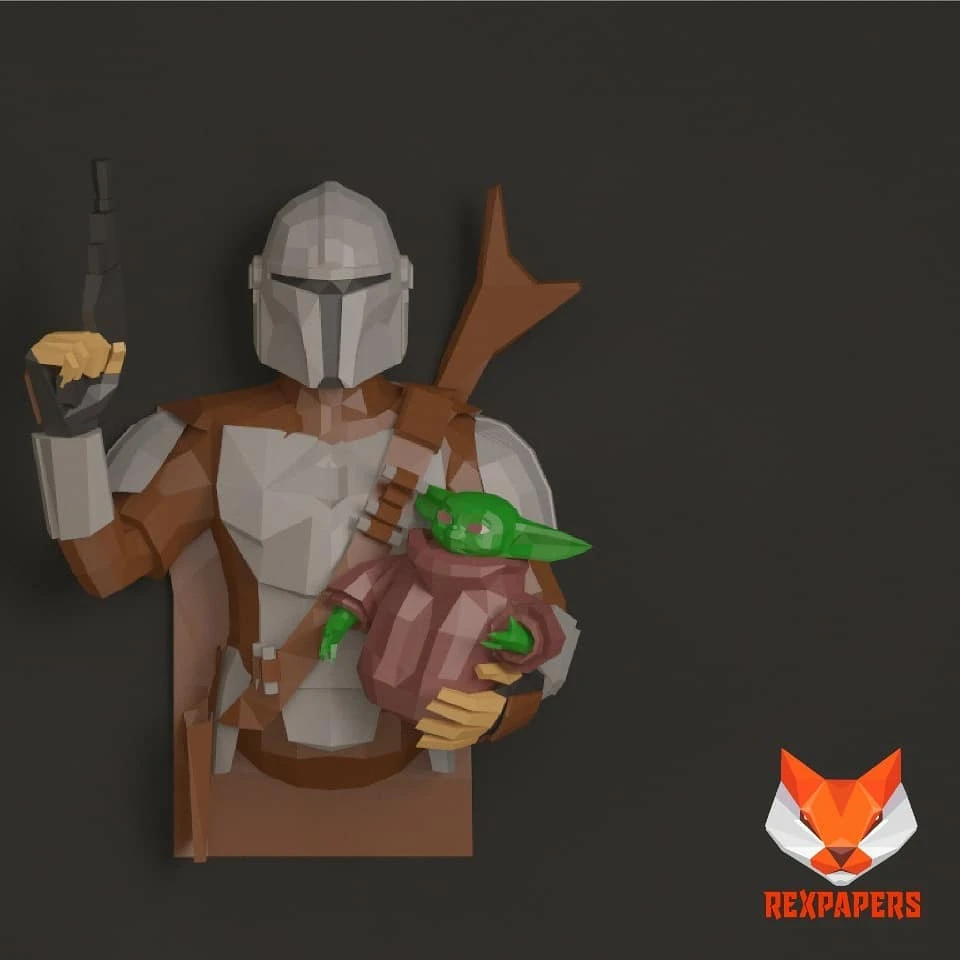 The Mandalorian, Star Wars Papercraft, PDF Template, DIY 3d Model ...