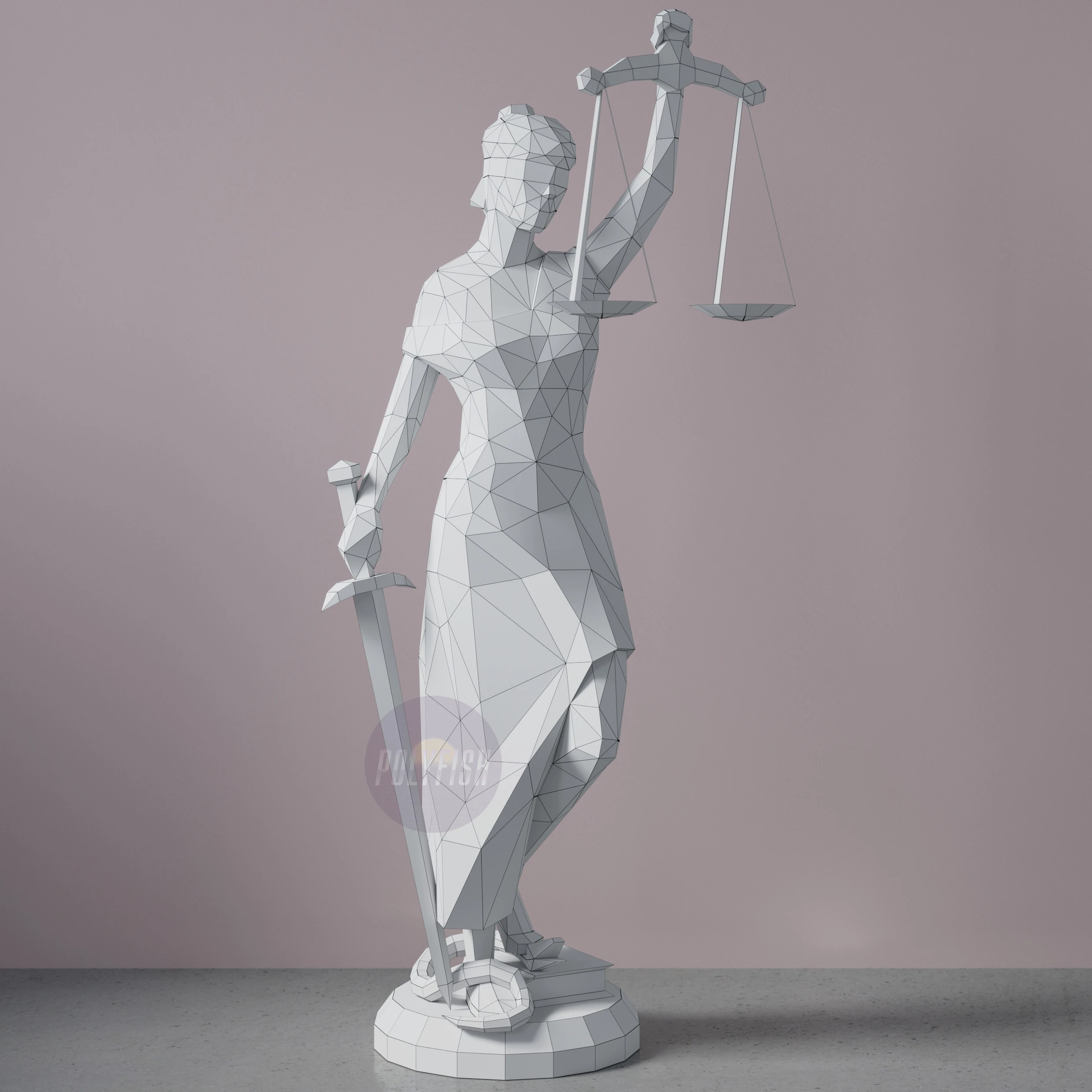 Themis PDF Template, Low Poly, Paper Sculpture, DIY, Pepakura Pattern ...
