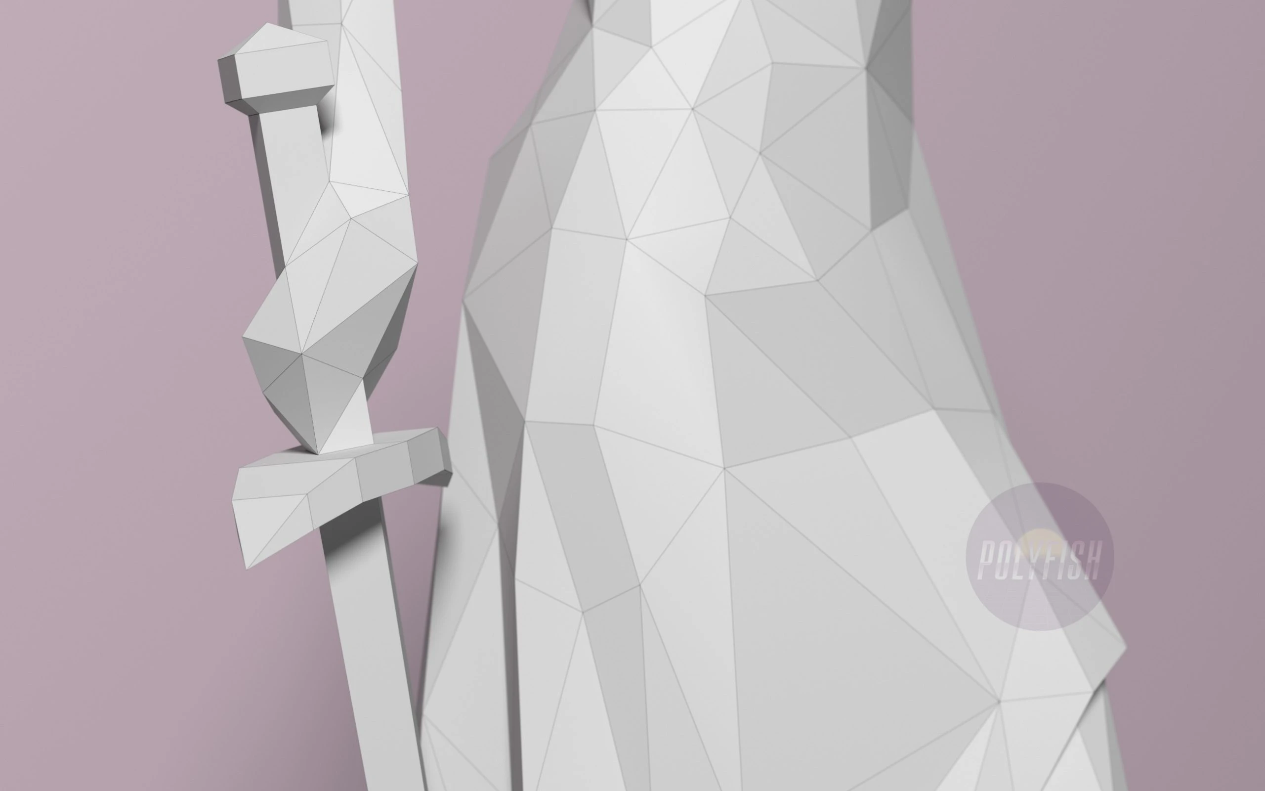 Themis PDF Template, Low Poly, Paper Sculpture, DIY, Pepakura Pattern ...