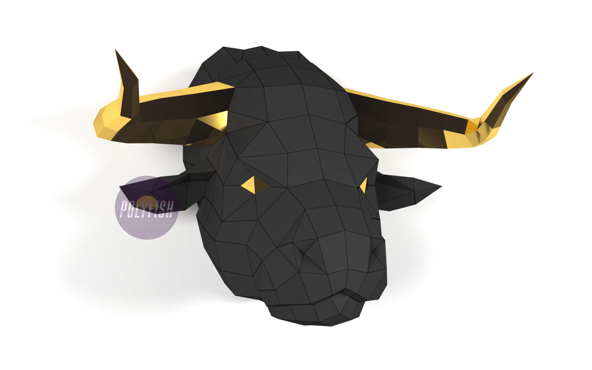 Bull Head New PDF Template, Low Poly, Paper Sculpture, DIY, Pepakura ...