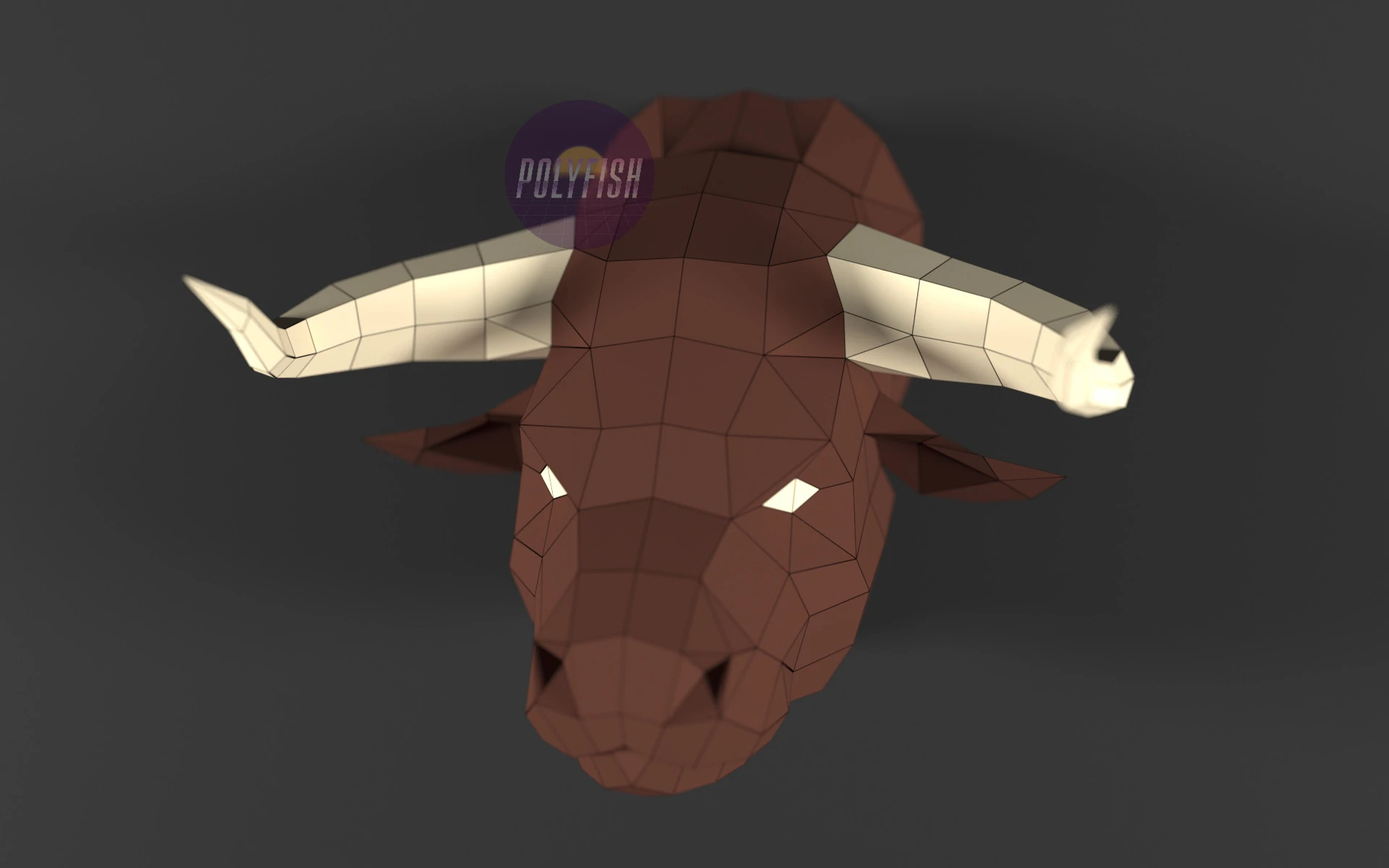 Bull Head New PDF Template, Low Poly, Paper Sculpture, DIY, Pepakura ...