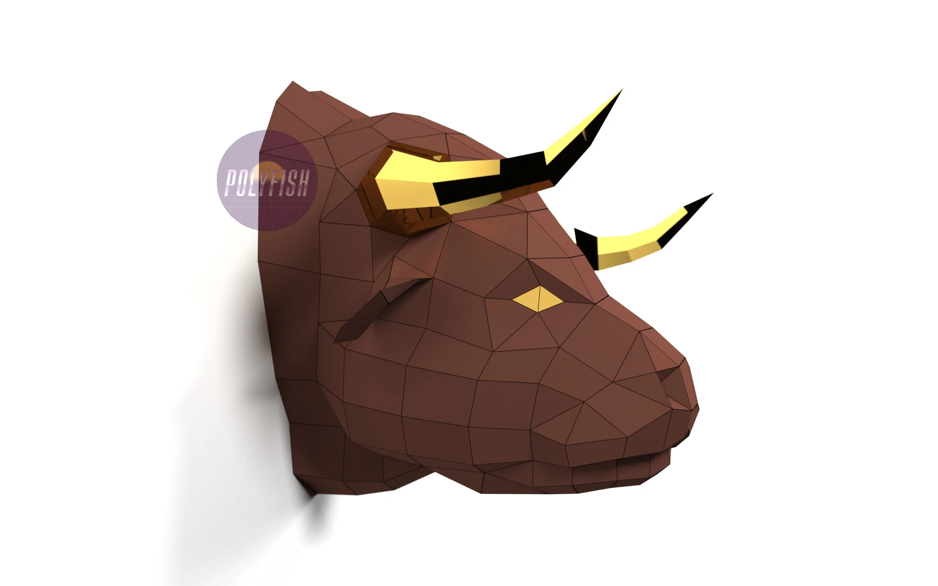 Bull Head New PDF Template, Low Poly, Paper Sculpture, DIY, Pepakura ...