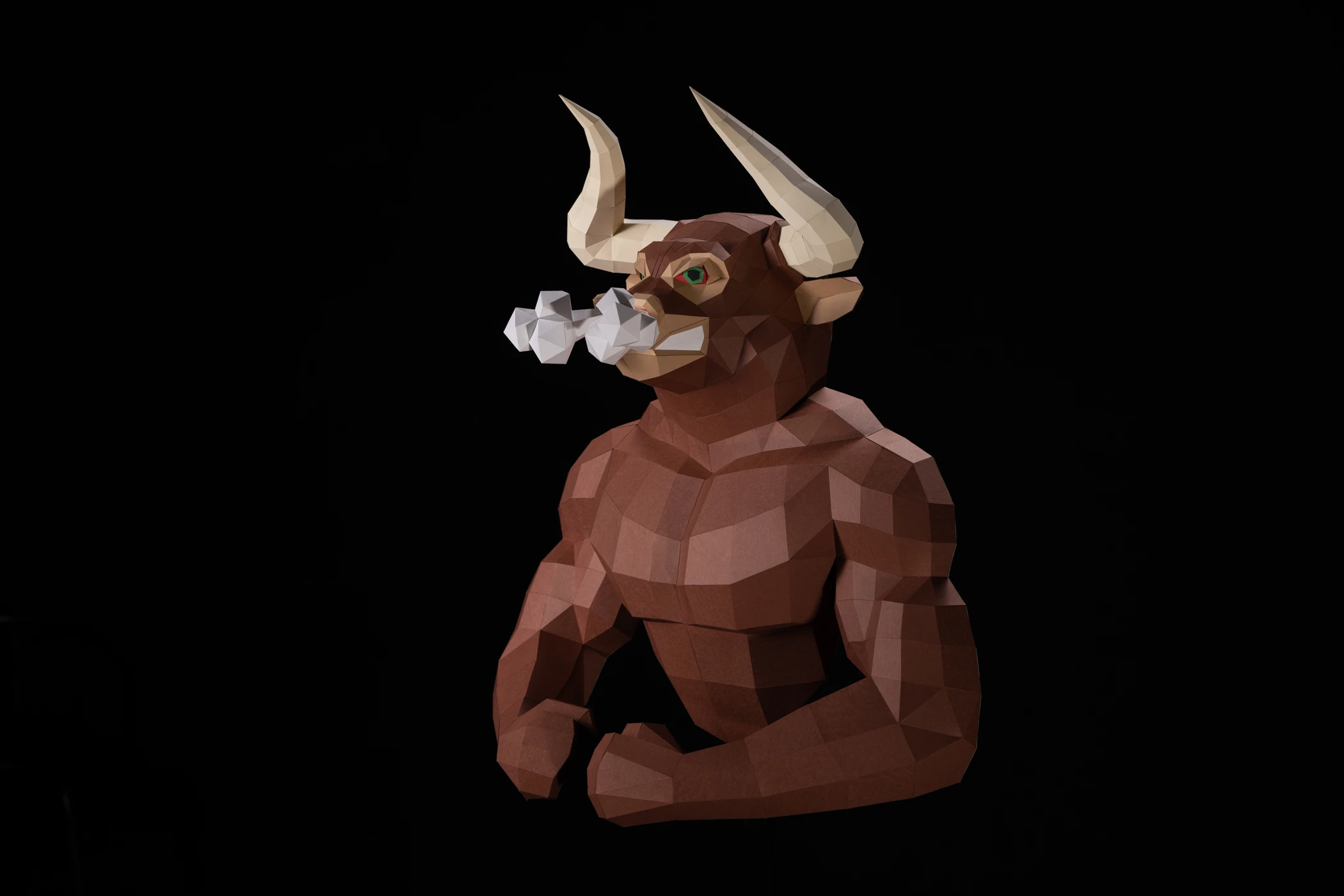 Bull Bodybuilder, Bull-duck "Zabiyaka" PDF Template, Low Poly, Paper ...