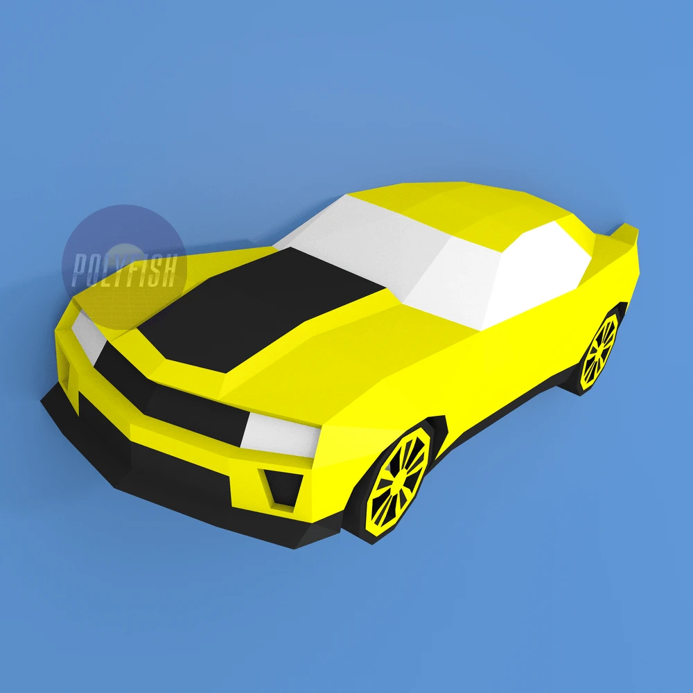 Chevrolet Camaro Car PDF Template, Low Poly, Paper Sculpture, DIY ...