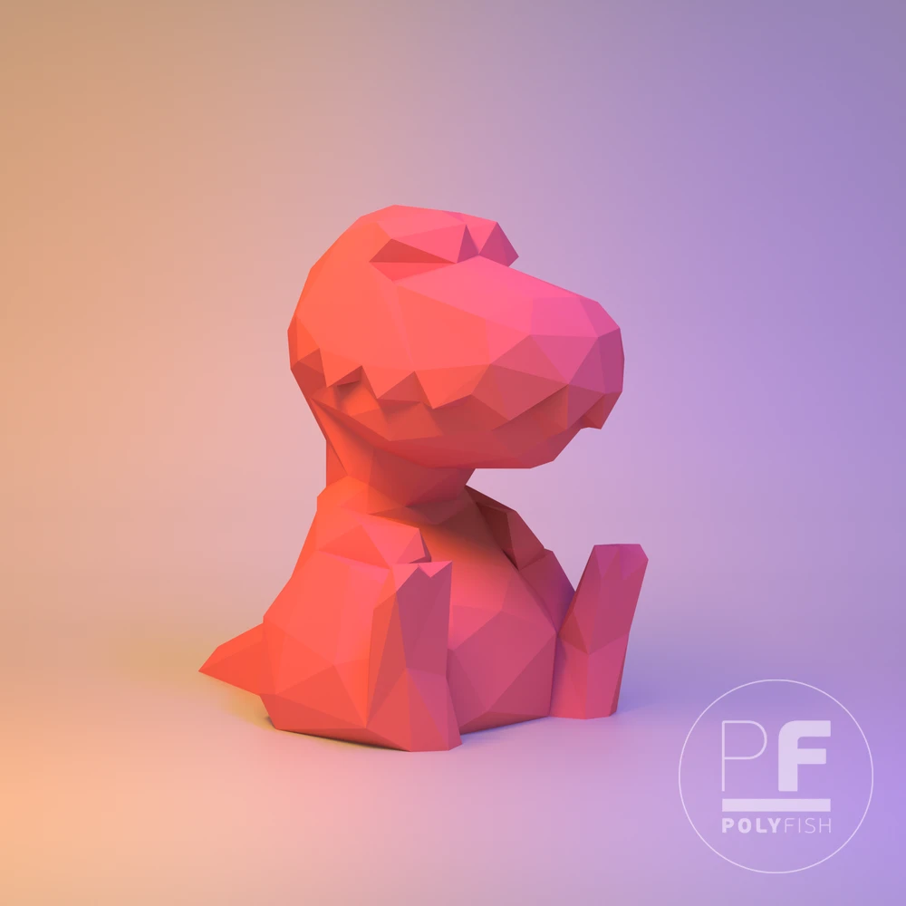 Dinosaur Baby Sitting PDF Template, Low Poly, Paper Sculpture, DIY ...