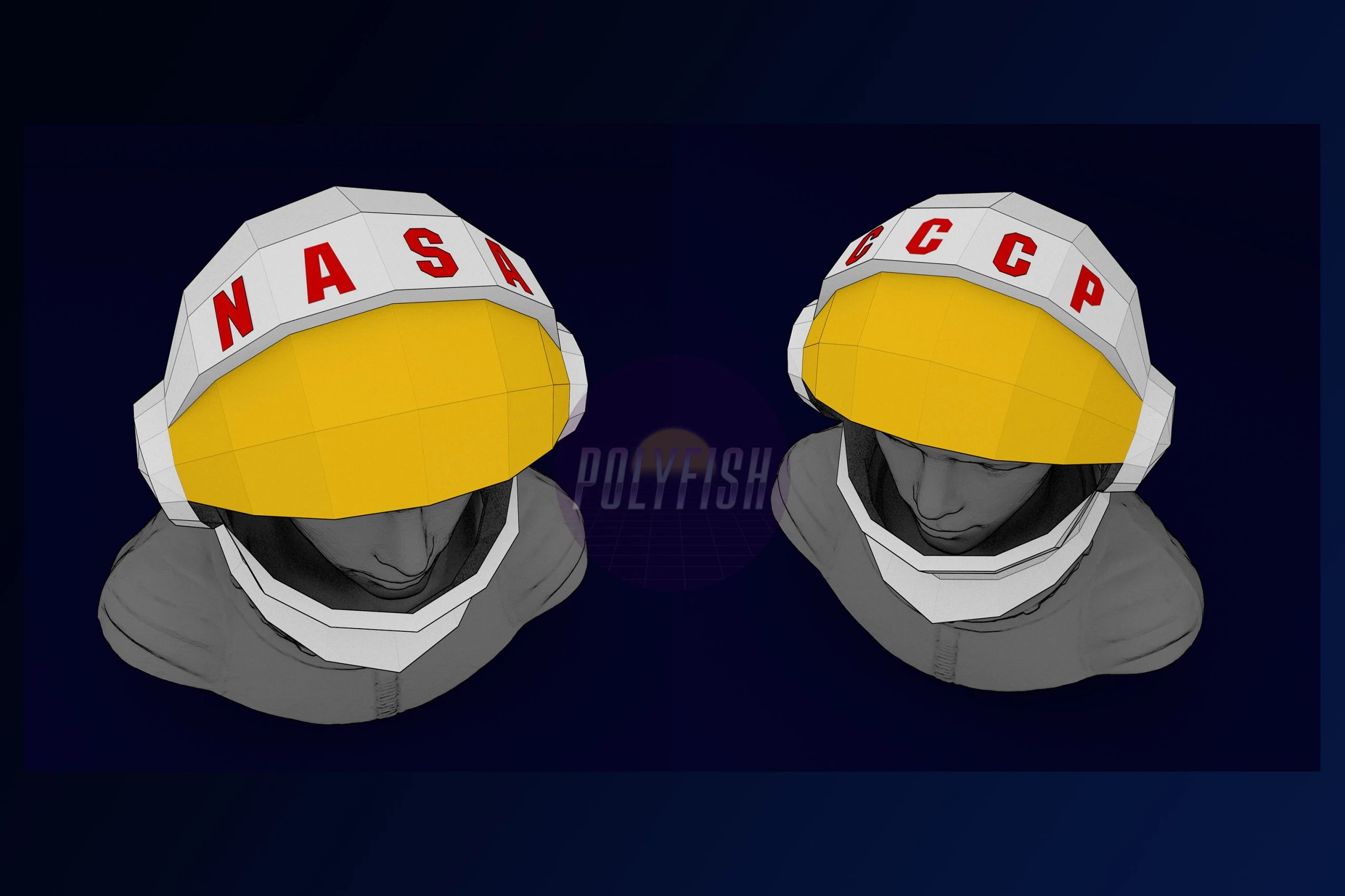 Astronaut Helmet PDF Template, Low Poly, Paper Sculpture, DIY, Pepakura ...