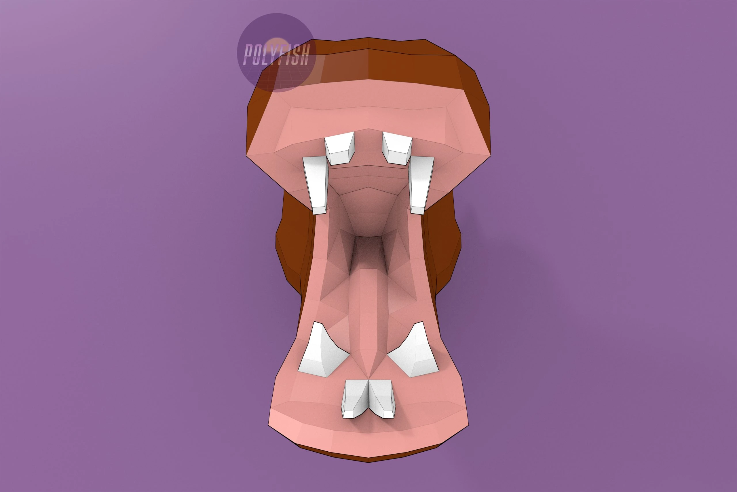 Hippo Head PDF Template, Low Poly, Paper Sculpture, DIY, Pepakura ...