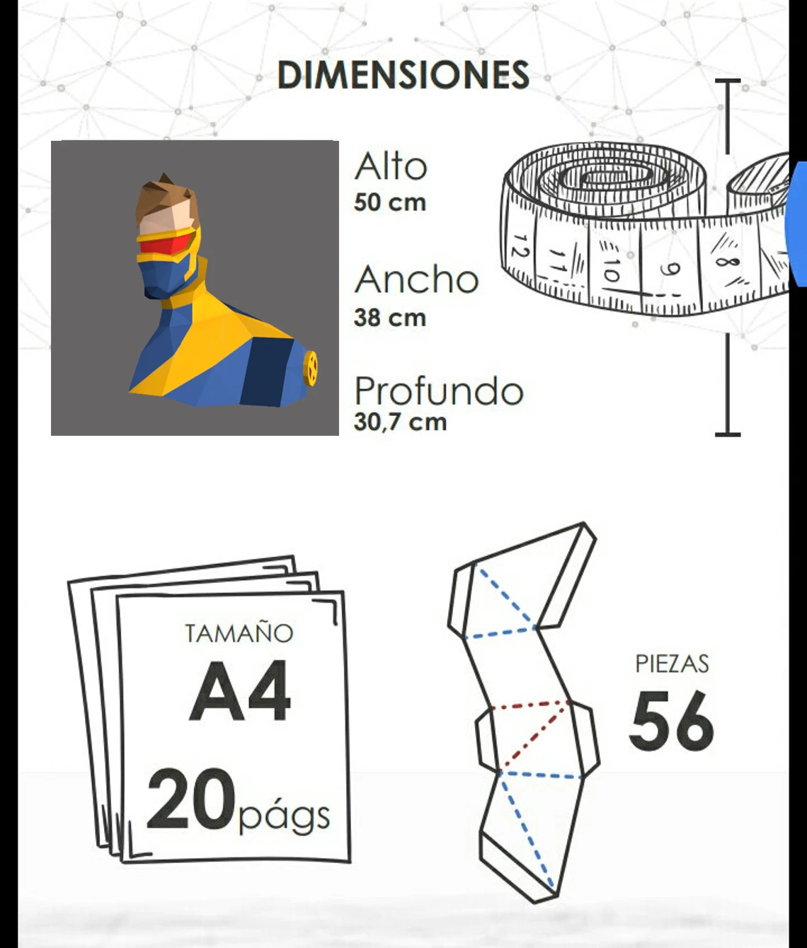 Cyclops Portrait, Cíclope, X-Men Papercraft, PDF Template, DIY 3d Model ...
