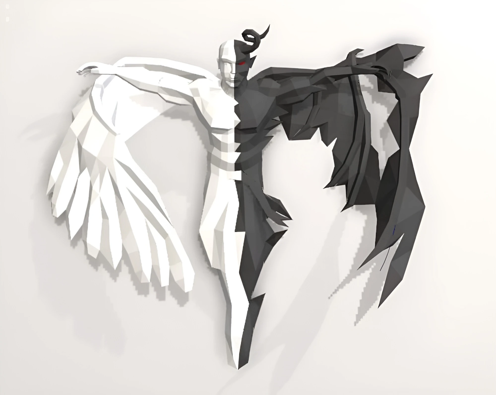 Angel and Demon Papercraft, PDF Template, DIY 3d Model, FanArt, Paper ...