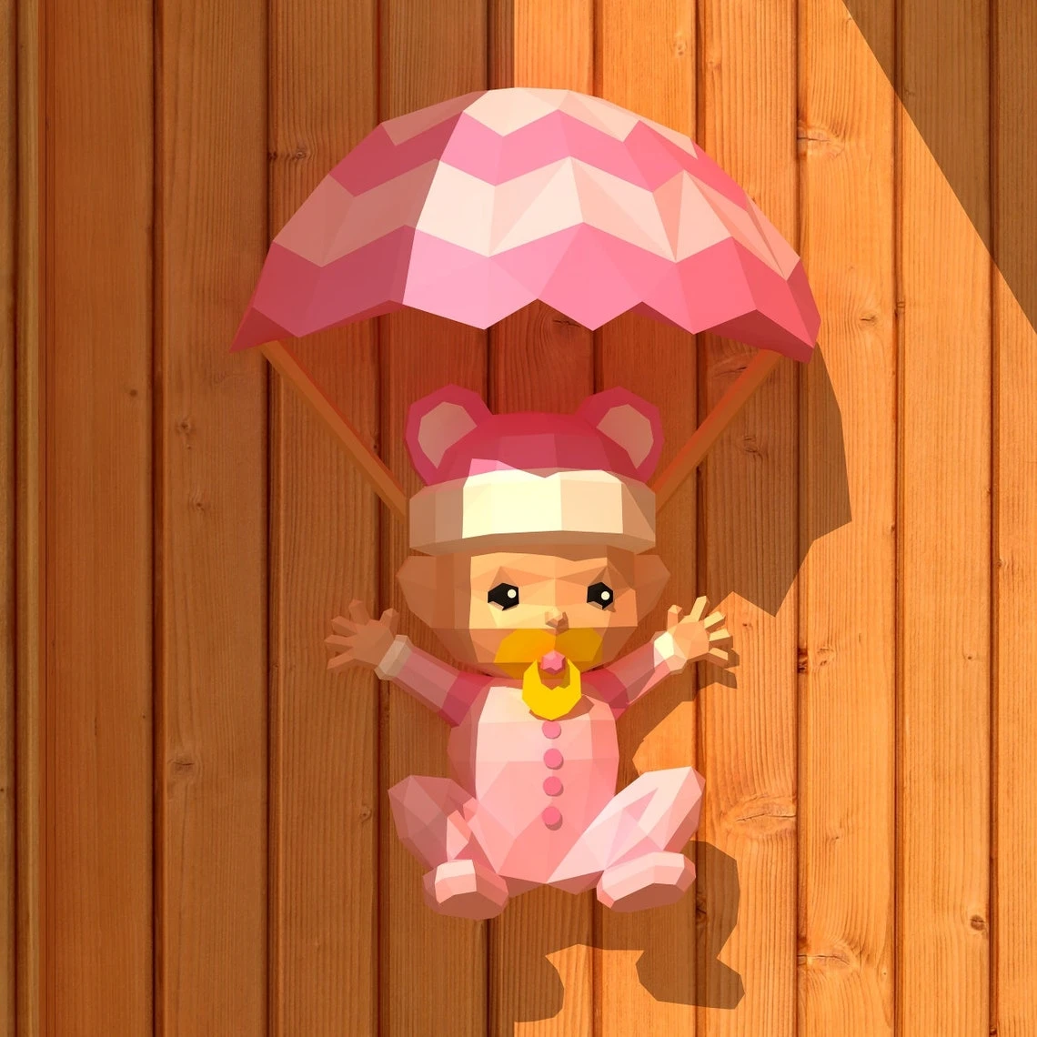 Baby Parachute Papercraft, PDF Template, DIY 3d Model, FanArt, Paper ...