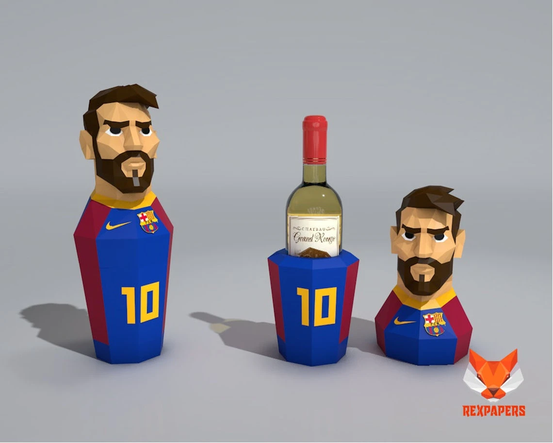 Lionel Messi Wine Box, Winebox Papercraft, PDF Template, DIY 3d Model ...