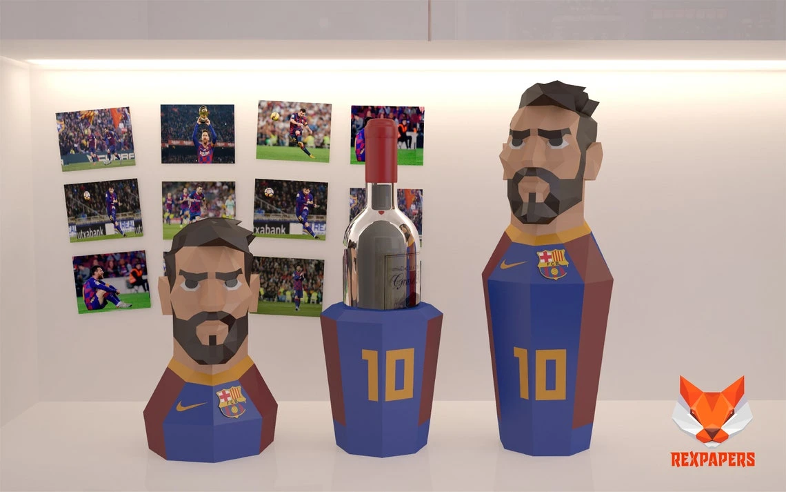 Lionel Messi Wine Box, Winebox Papercraft, PDF Template, DIY 3d Model ...