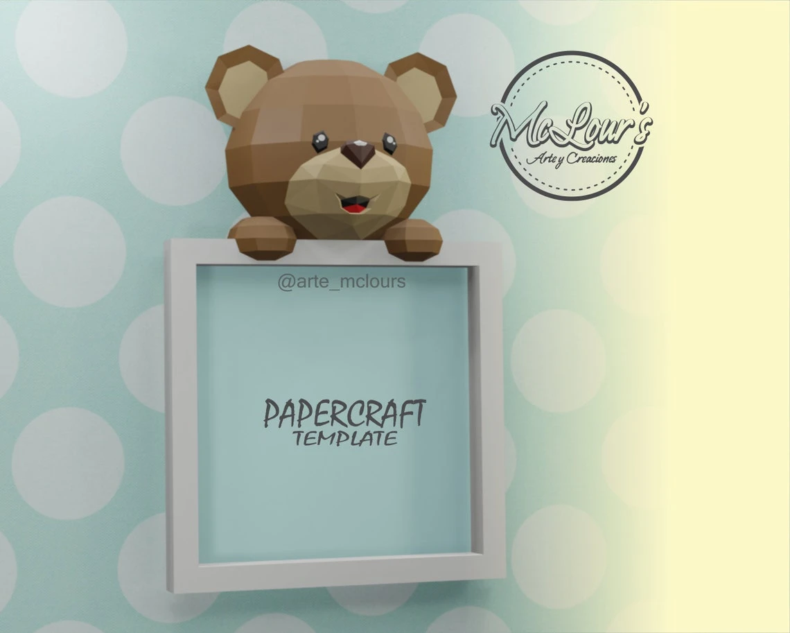 Cute Bear/ Tender Bear/ Template PDF/ Low Poly/ Papercraft Bear/ 3D ...