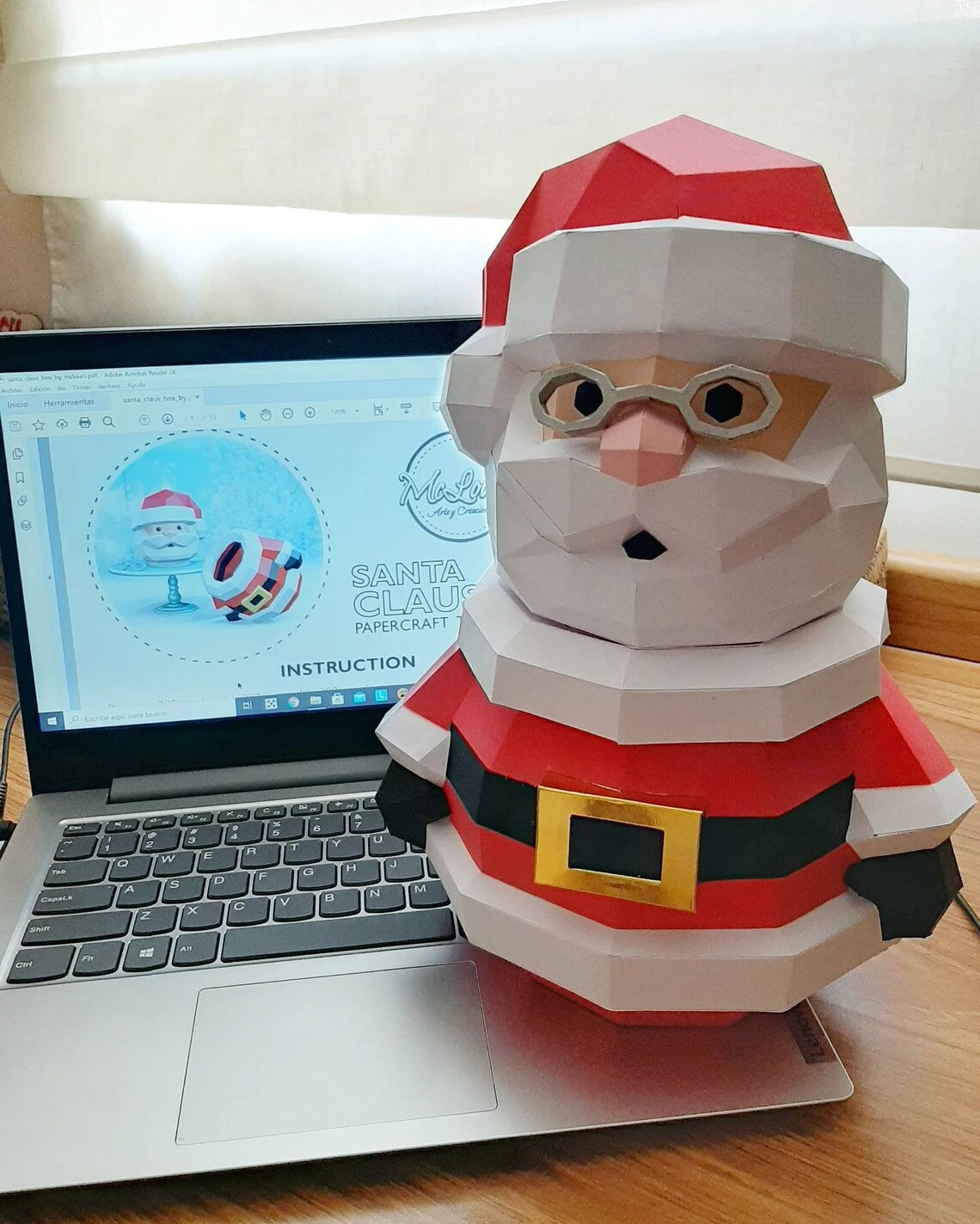 Santa Claus Box/ Craft/ Gift Box/ Candy Bowl/ Template PDF/ Low Poly ...