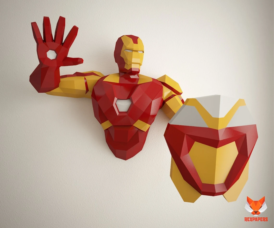Iron Man, Anthony Edward Stark, Tony Stark Papercraft, PDF Template ...