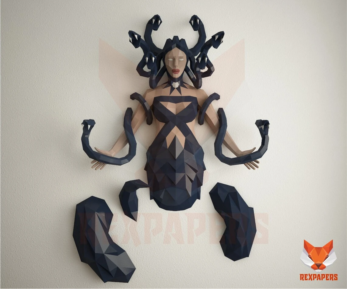 Medusa Papercraft, PDF Template, DIY 3d Model, FanArt, Paper Sculpture ...