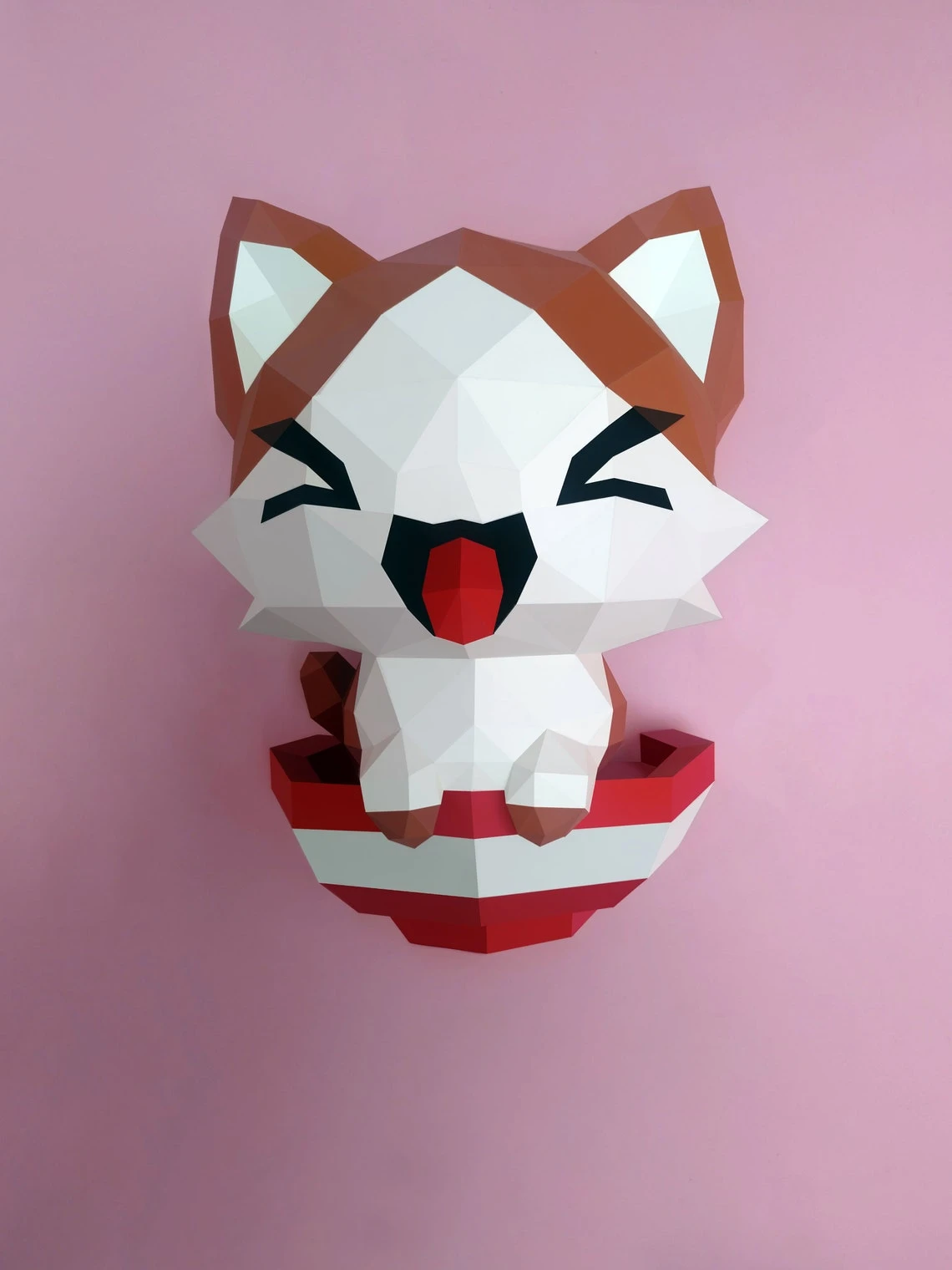 Kitten in bowl papercraft | Kitten in bowl pdf, DIY KIT Template ...