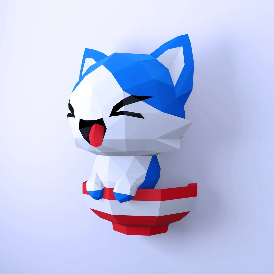 Kitten in bowl papercraft | Kitten in bowl pdf, DIY KIT Template ...