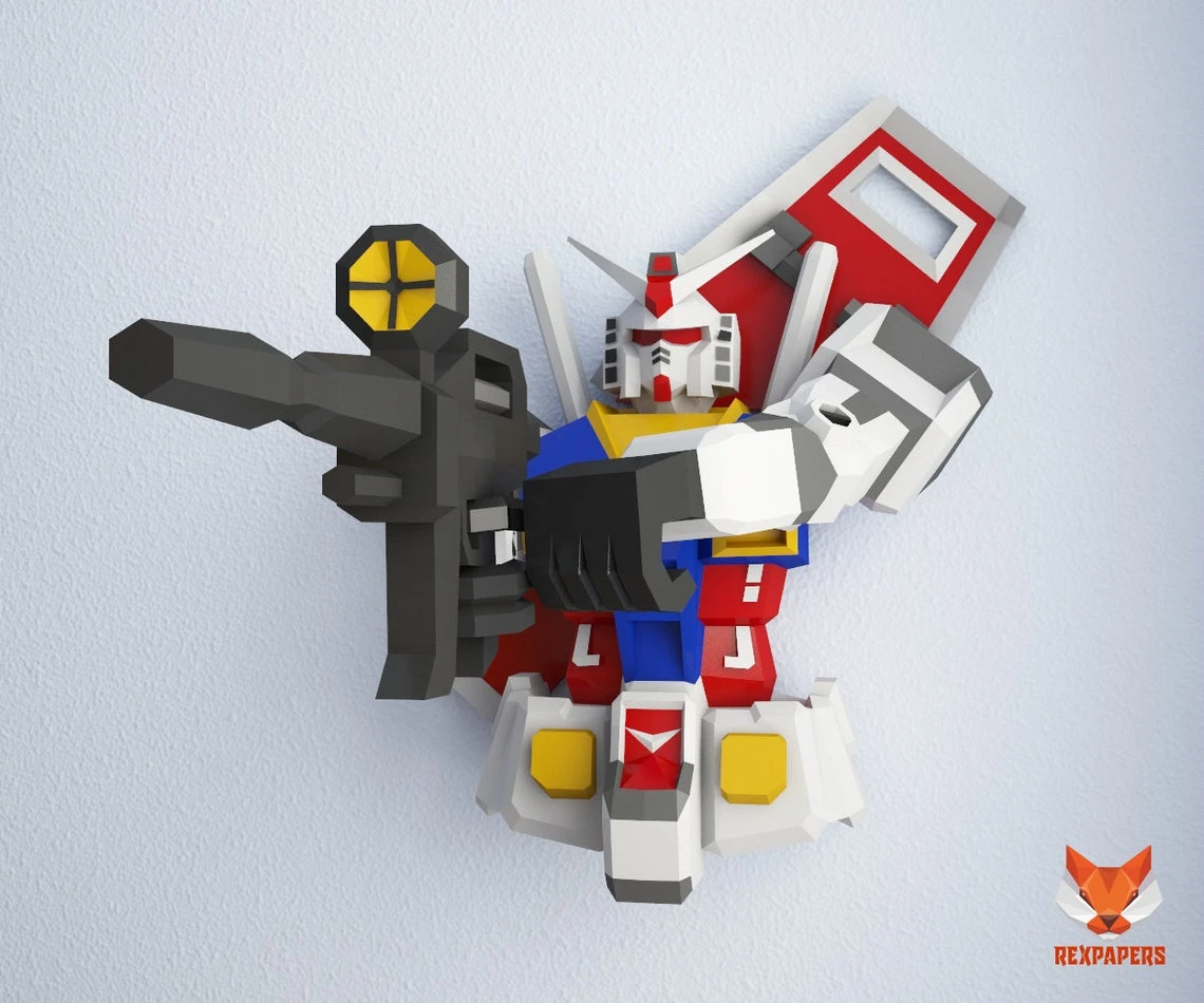 Gundam RX-78-2 Papercraft, PDF Template, DIY 3d Model, FanArt, Paper ...