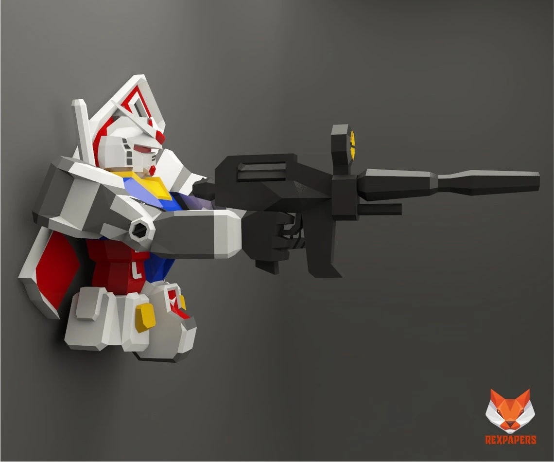 Gundam RX-78-2 Papercraft, PDF Template, DIY 3d Model, FanArt, Paper ...