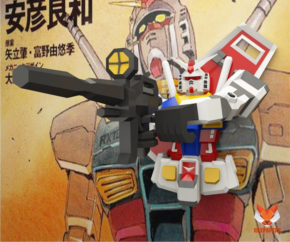 Gundam RX-78-2 Papercraft, PDF Template, DIY 3d Model, FanArt, Paper ...