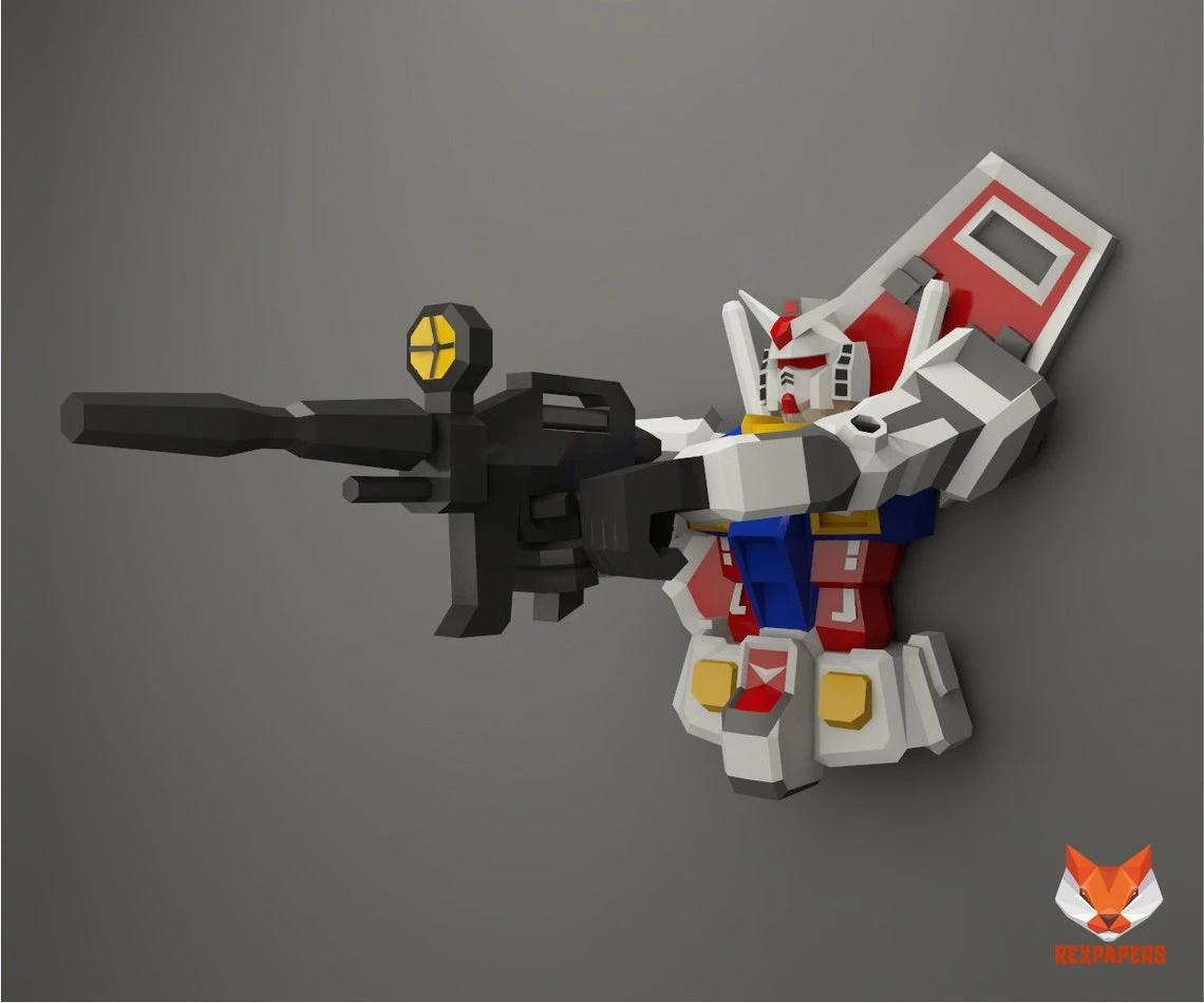 Gundam RX-78-2 Papercraft, PDF Template, DIY 3d Model, FanArt, Paper ...