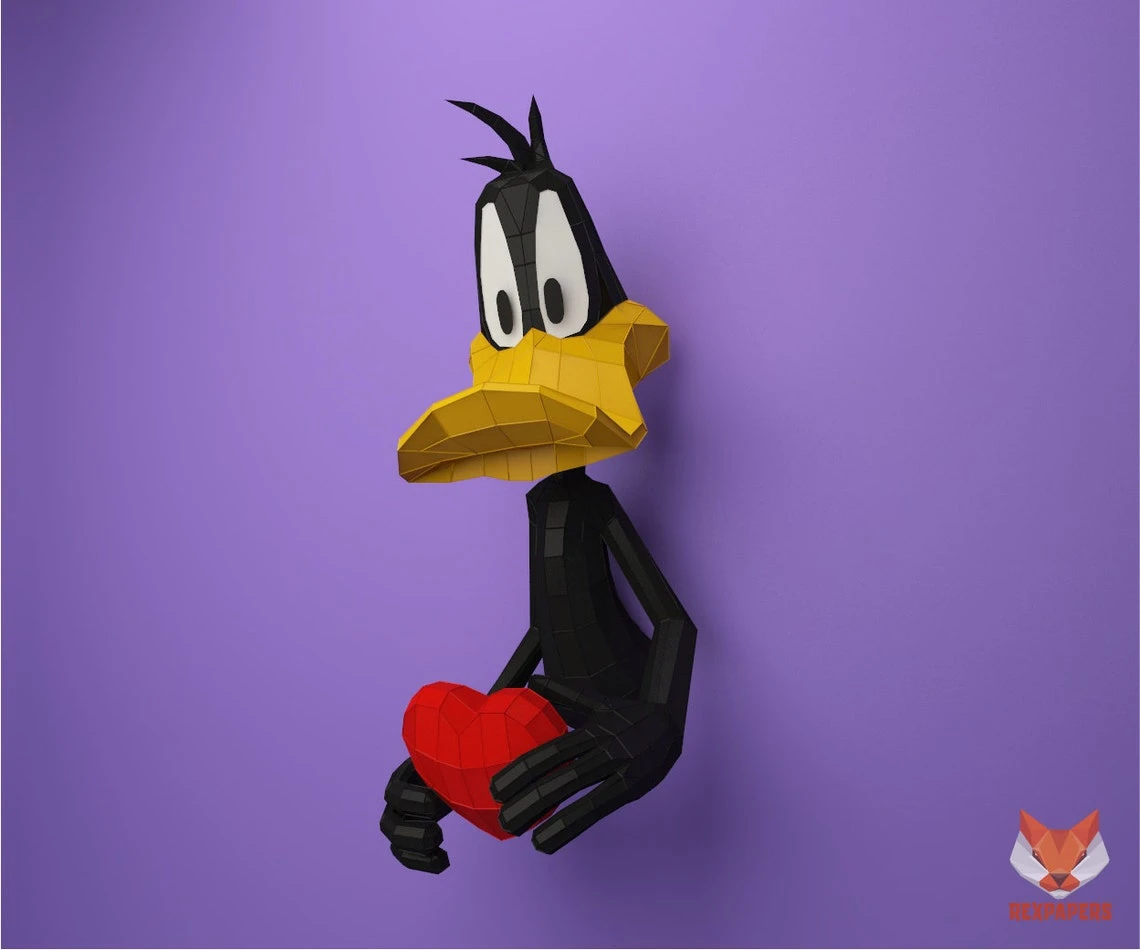 Daffy Duck Love, Pato Lucas Love, Looney Tunes Papercraft, PDF Template ...