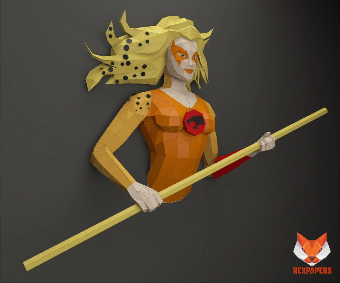 Cheetara, ThunderCats Papercraft, PDF Template, DIY 3d Model, FanArt ...