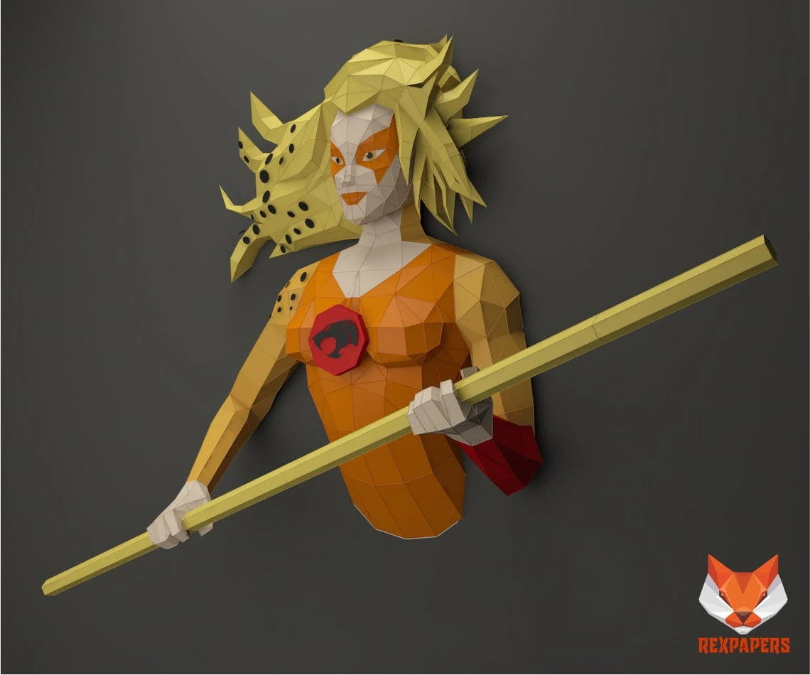 Cheetara, ThunderCats Papercraft, PDF Template, DIY 3d Model, FanArt ...