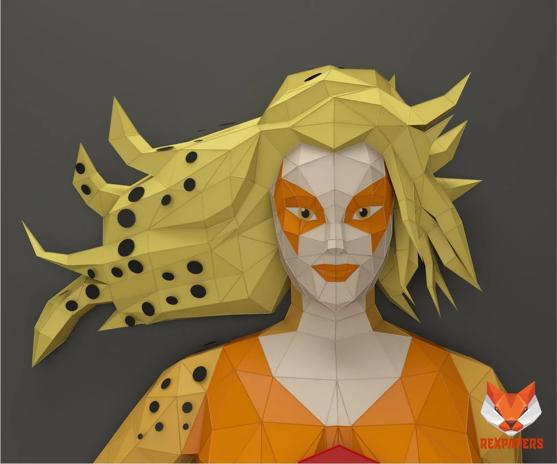 Cheetara, ThunderCats Papercraft, PDF Template, DIY 3d Model, FanArt ...