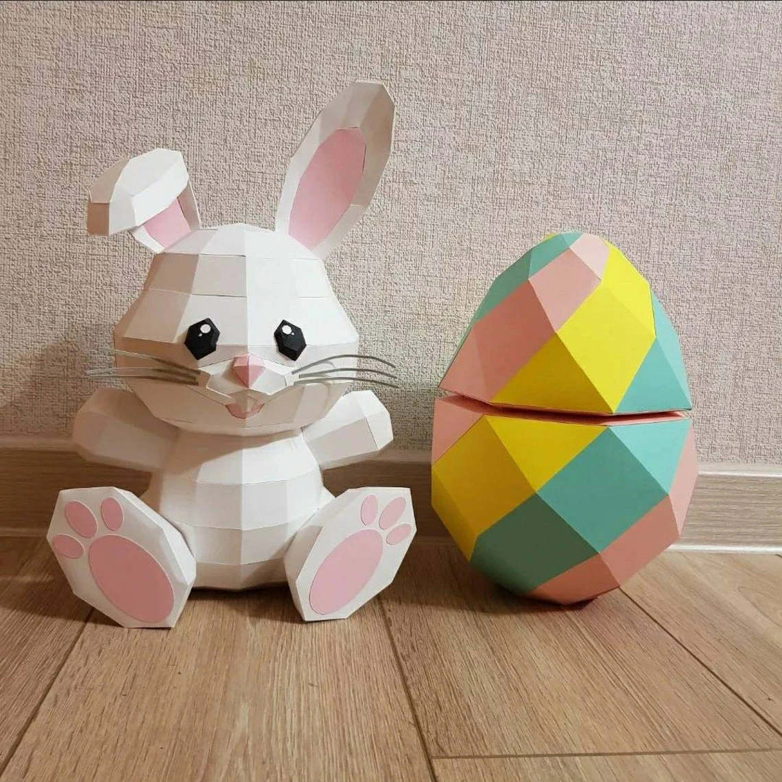 Easter Bunny/ Craft/ Conejo de Pascua/ Template PDF/ Low Poly/ Papercraft Conejo/ 3D Bunny ...