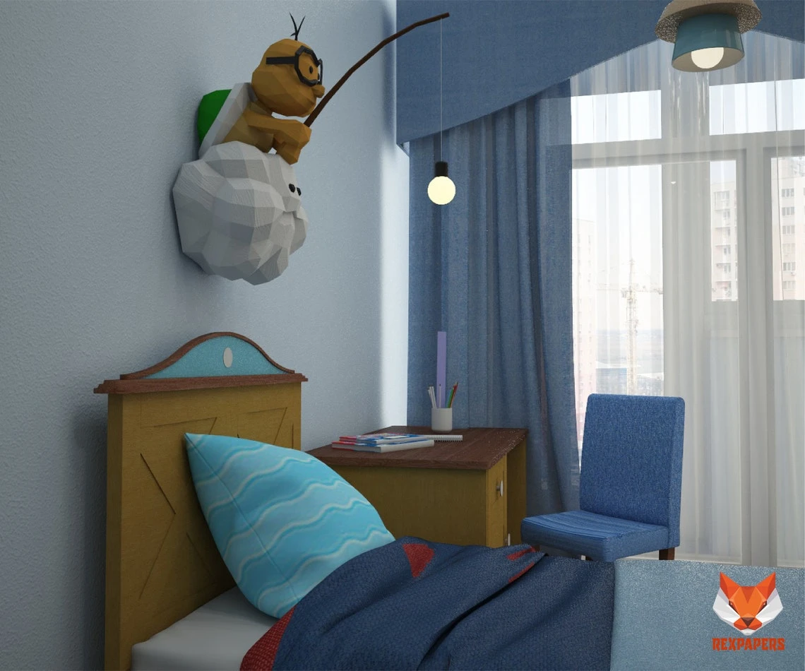 Lampara Lakitu, Super Mario Bros Papercraft, PDF Template, DIY 3d Model ...
