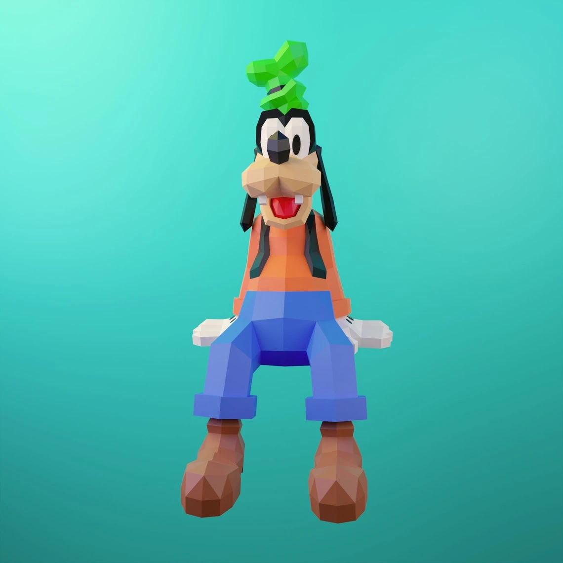 Papercraft Goofy template, DIY PDF, Low Poly, origami, Pepakura, Paper ...