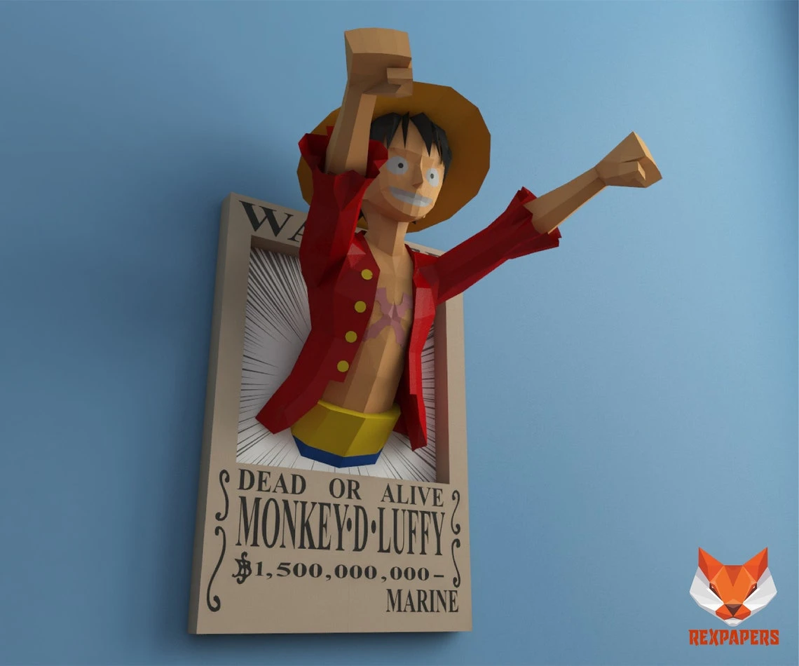Monkey D. Luffy Poster, One Piece Papercraft, PDF Template, DIY 3d ...