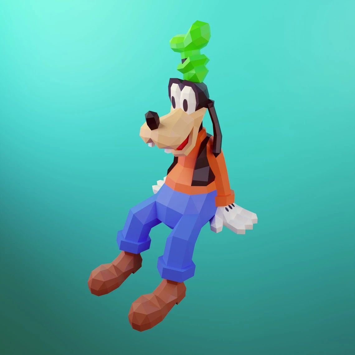 Papercraft Goofy template, DIY PDF, Low Poly, origami, Pepakura, Paper ...
