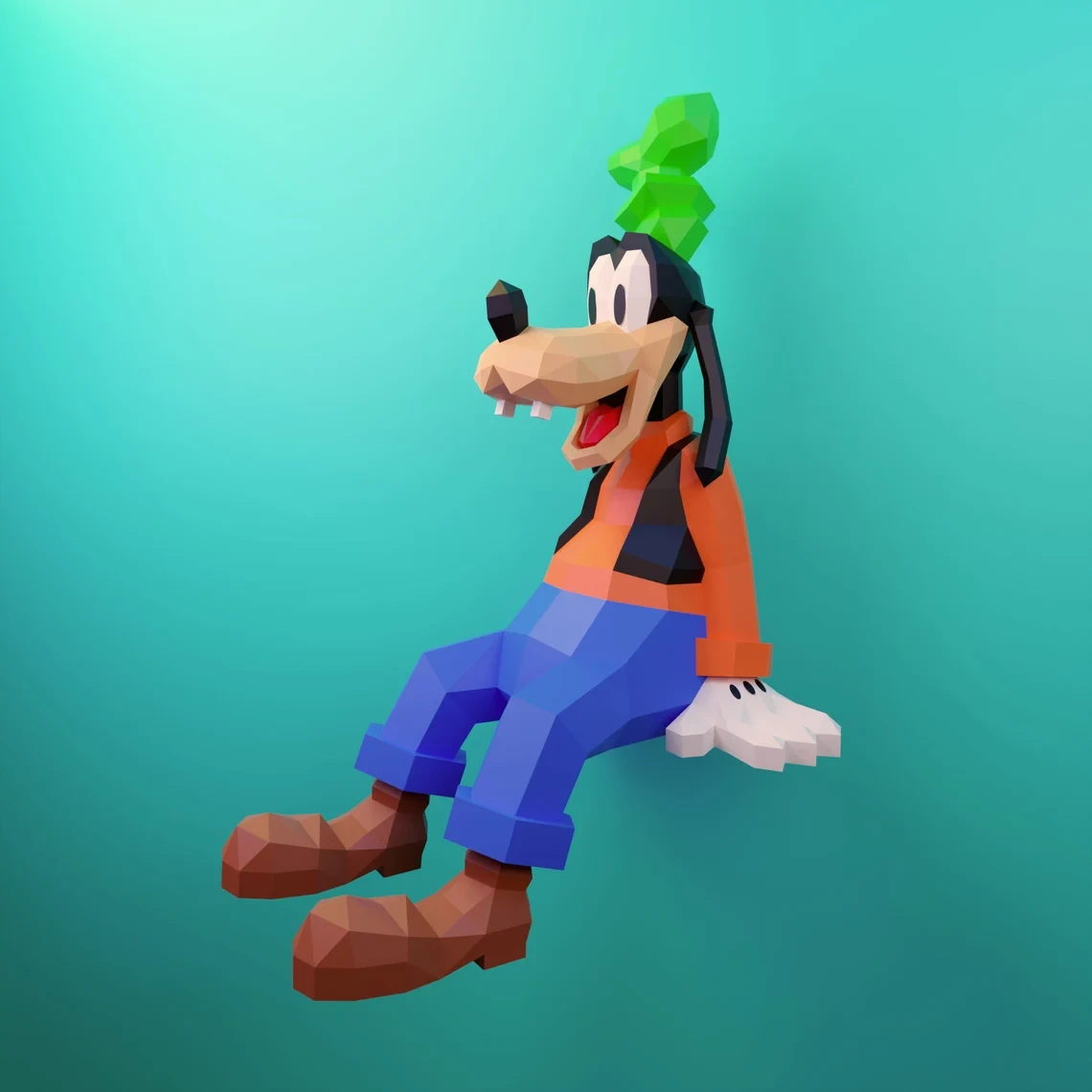 Papercraft Goofy template, DIY PDF, Low Poly, origami, Pepakura, Paper ...