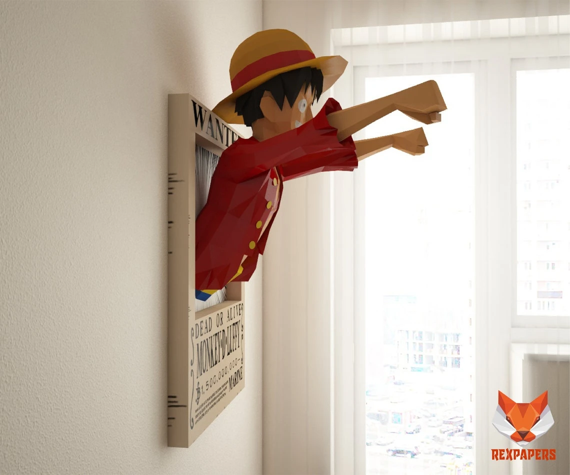 Monkey D. Luffy Poster, One Piece Papercraft, PDF Template, DIY 3d ...