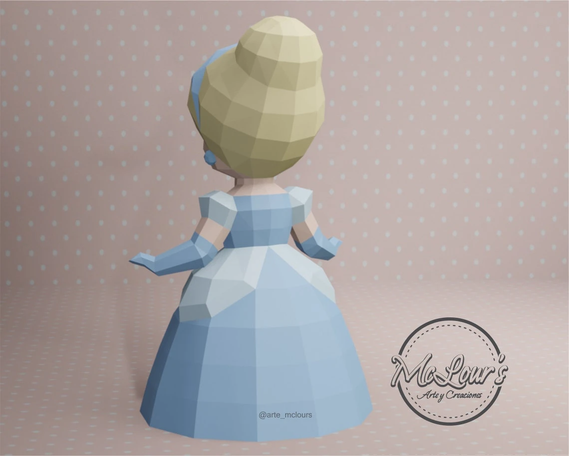 Princess Cinderella/ Cinderella/ DiY Craft/ Template PDF/ Low Poly ...