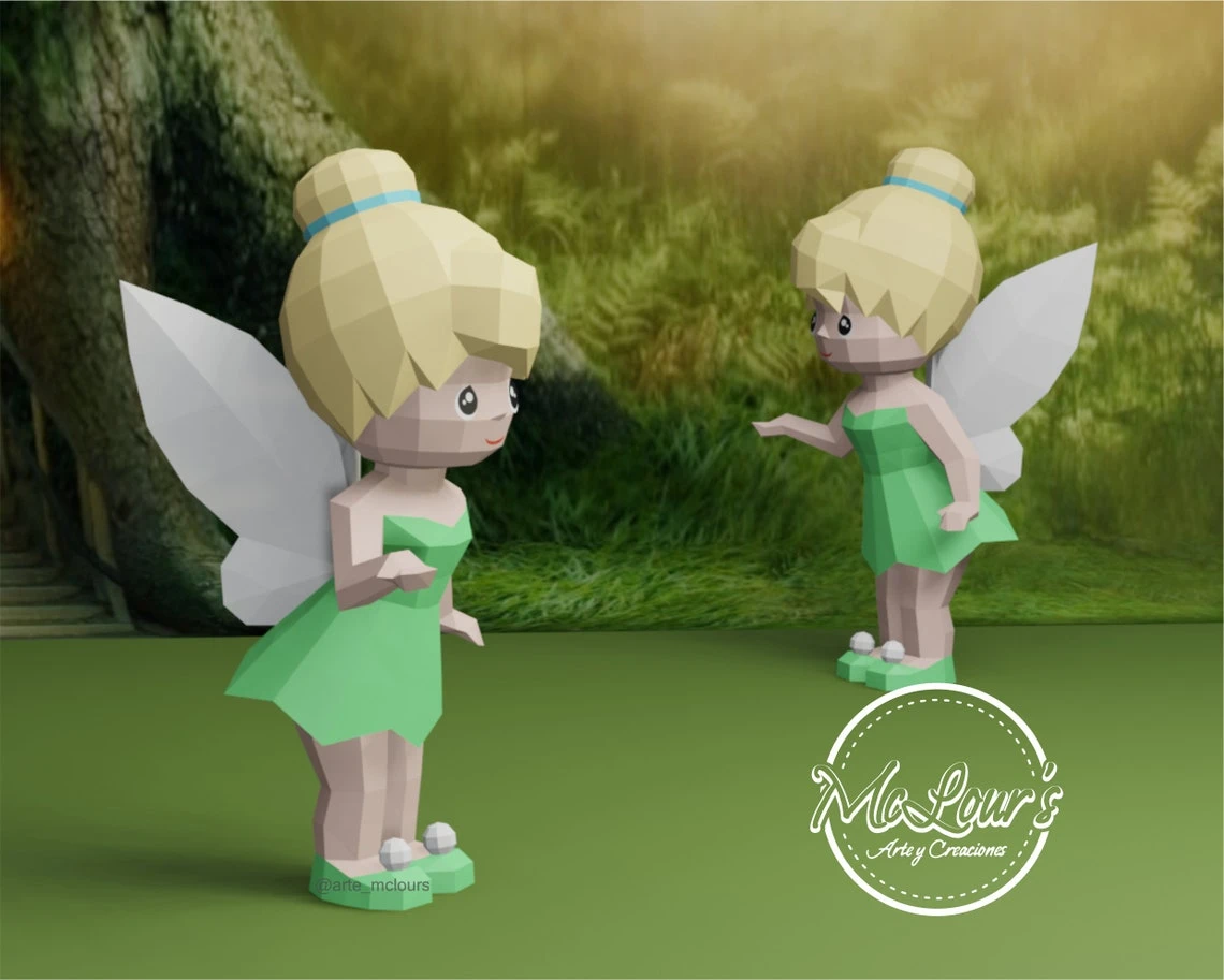 Tinker Bell/ Peter Pan/ DiY Craft/ Template PDF/ Low Poly/ Papercraft ...