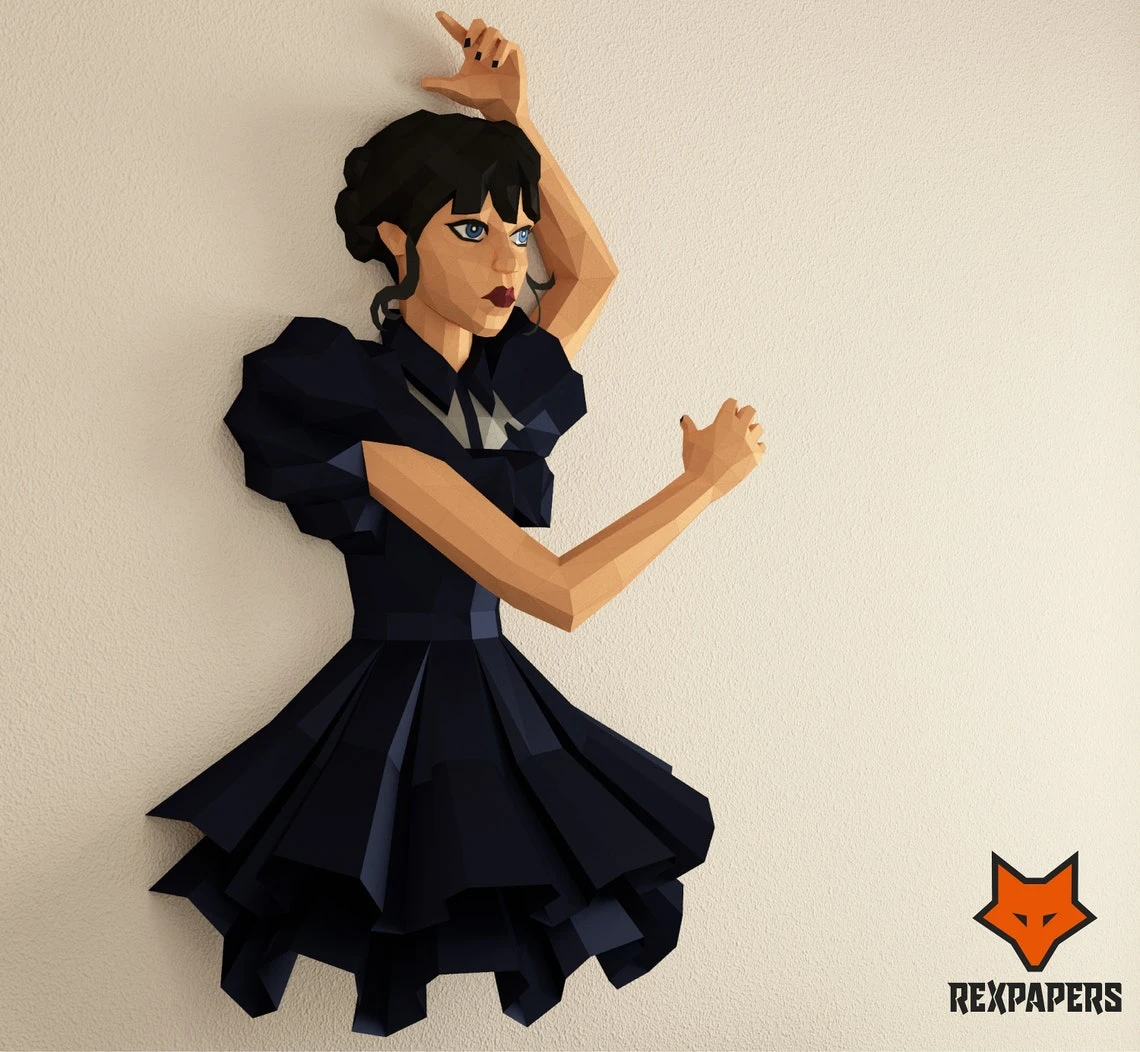 Merlina, Wednesday, The Addams Family Papercraft, PDF Template, DIY 3d ...