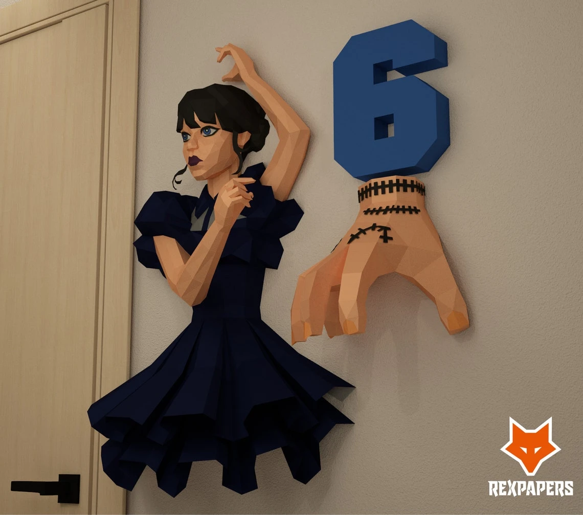 Merlina, Wednesday, The Addams Family Papercraft, PDF Template, DIY 3d ...