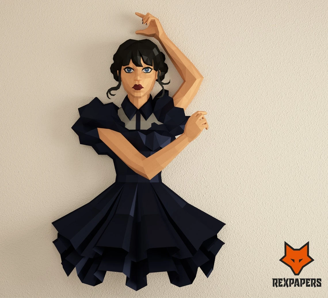 Merlina, Wednesday, The Addams Family Papercraft, PDF Template, DIY 3d ...