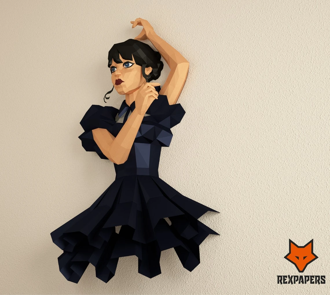 Merlina, Wednesday, The Addams Family Papercraft, PDF Template, DIY 3d ...