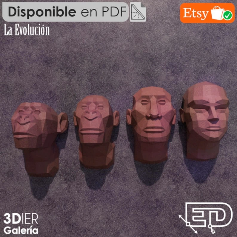 The Human Evolution PDF Papercraft Templates, Paper Art and Craft for ...
